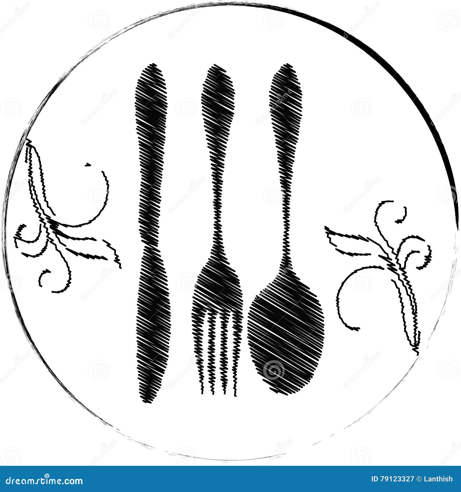 Spoon and fork stock vector. Illustration of cutlery - 79123327