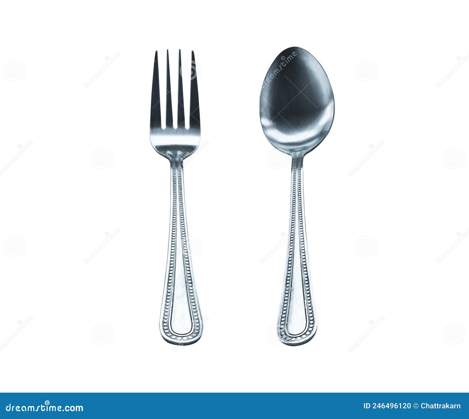 Spoon, Frok And Knife Neatly Placed On Top Of A Few Plates Royalty-Free ...