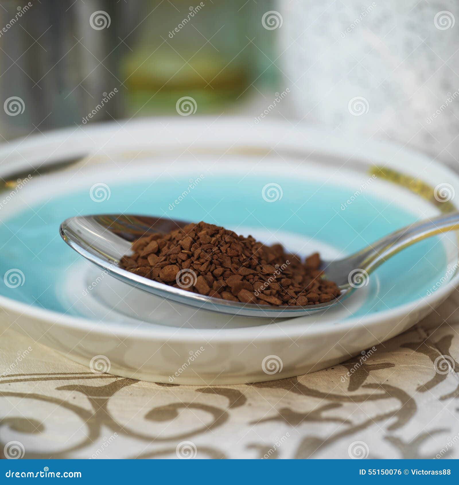 Spoon Full of Instant Coffee Stock Photo - Image of plate, closeup ...