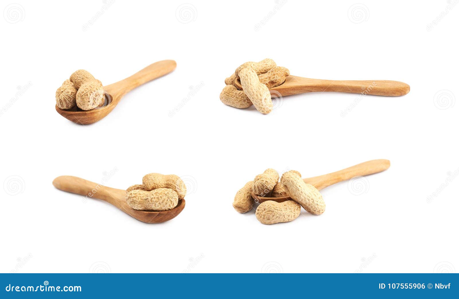 Spoon Full of Peanuts Isolated Stock Photo - Image of open, peanut ...