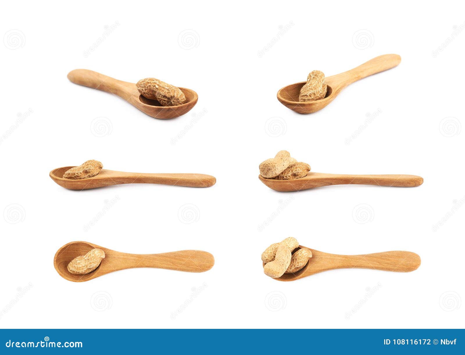 Spoon Full of Peanuts Isolated Stock Photo - Image of background, heap ...