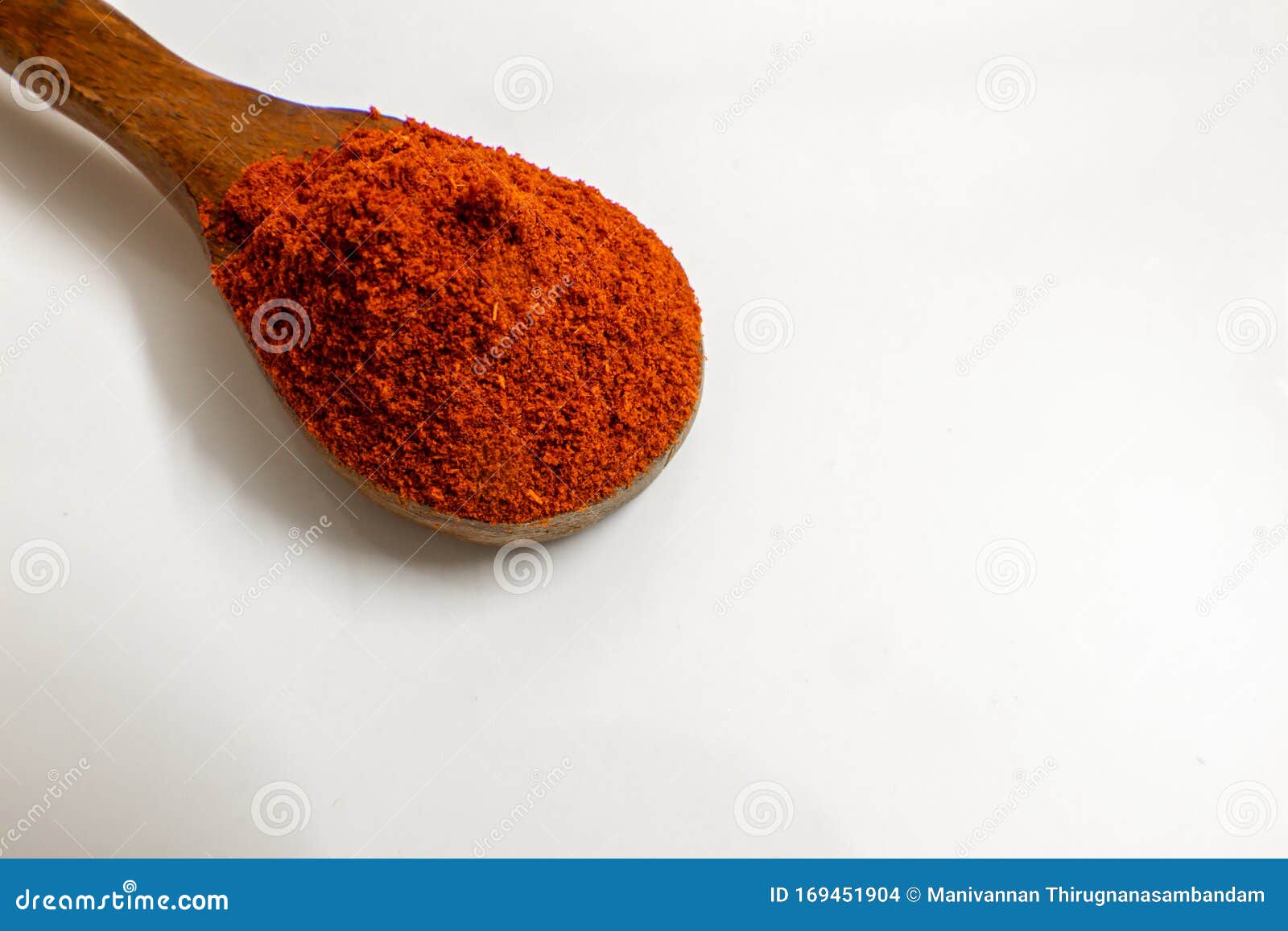 Spoon Full Of Red Chilli Pepper Powder Over White Background. Mirchi ...