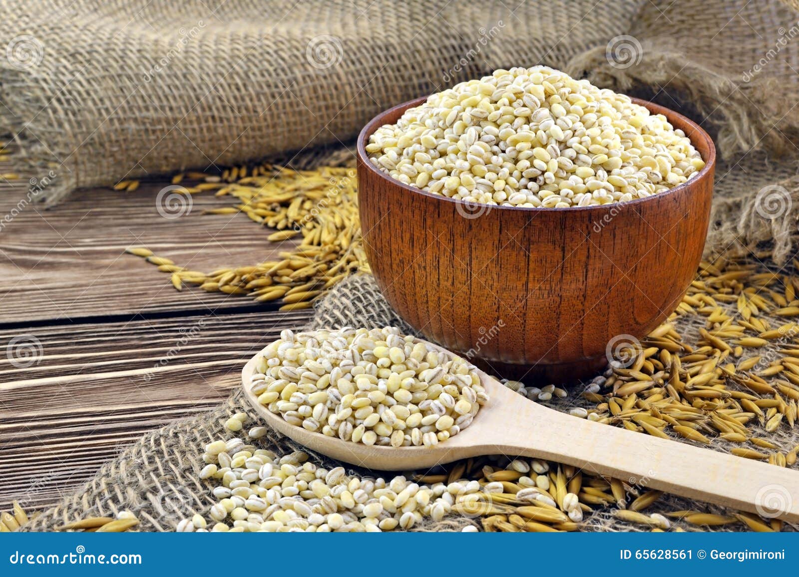 Spoon with grain stock image. Image of wooden, pearl - 65628561