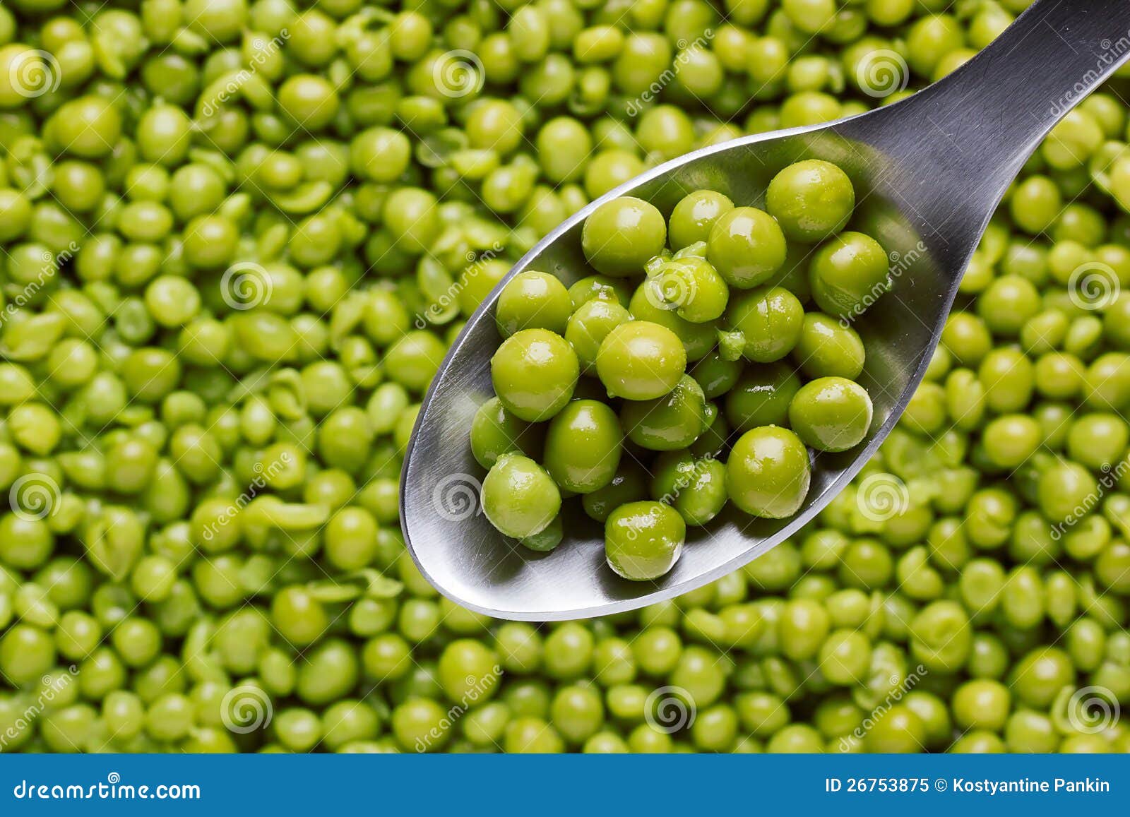 Spoon of Green Peas stock image. Image of prepared, nutrient - 26753875