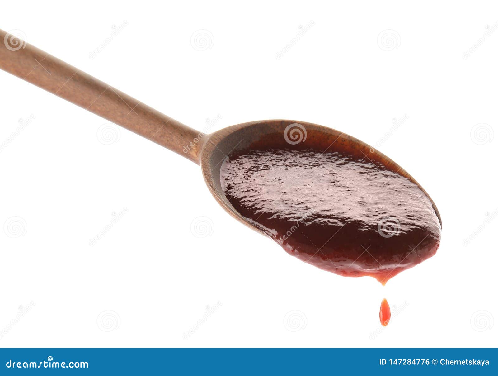 Spoon with Hot Barbecue Sauce on White Stock Photo - Image of ...