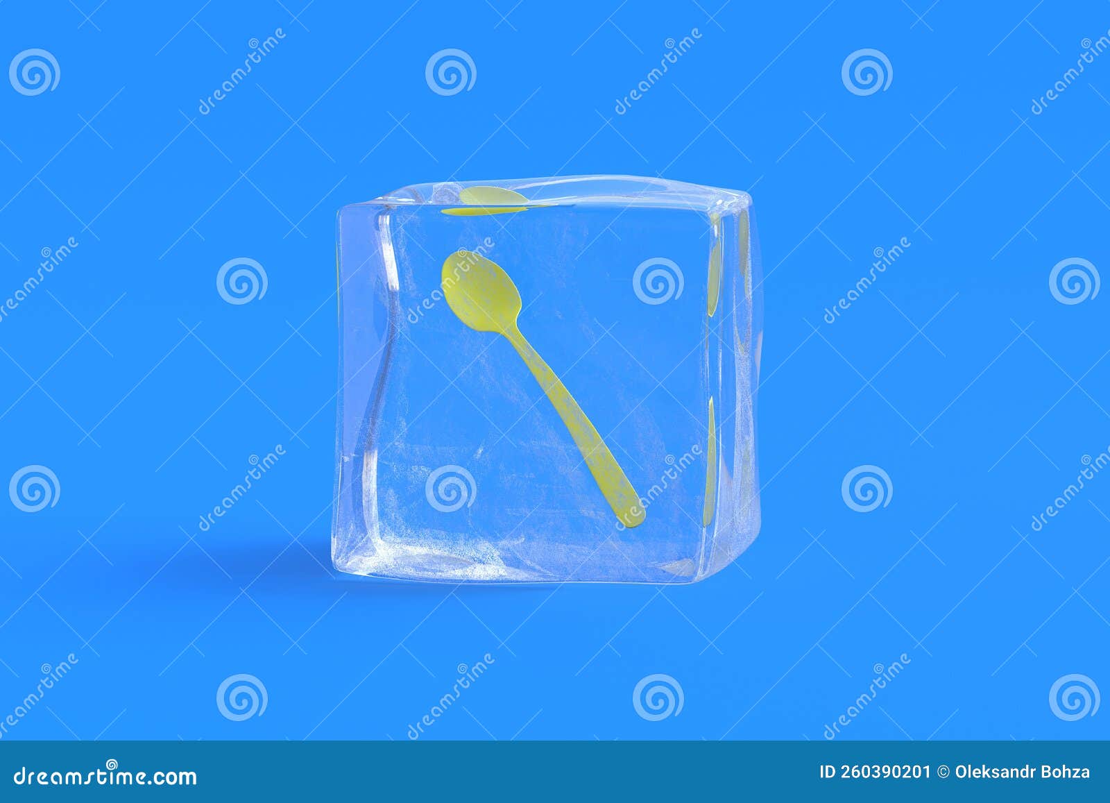 Spoon in ice cube stock illustration. Illustration of cooking - 260390201