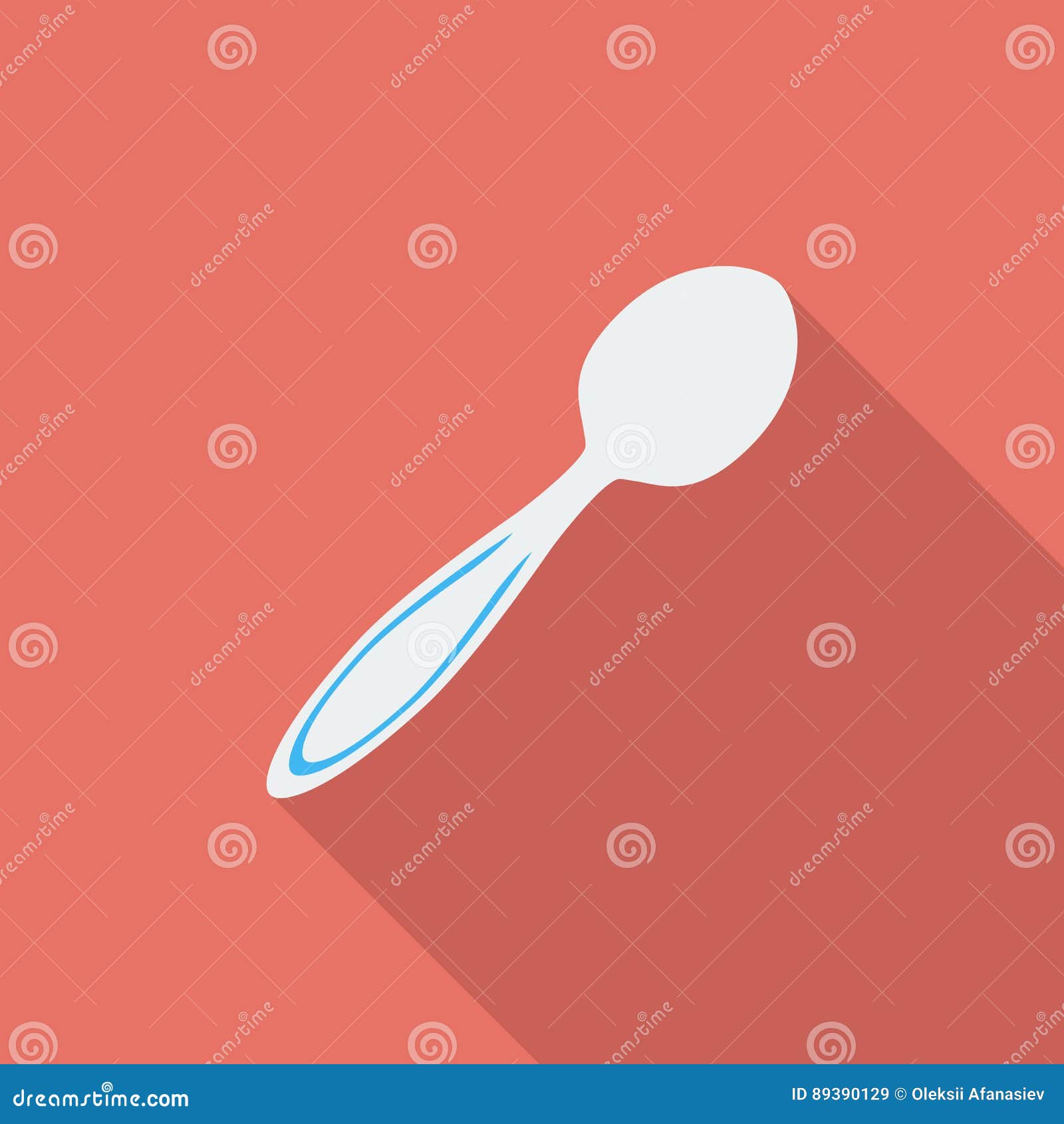Spoon icon stock vector. Illustration of button, breakfast - 89390129