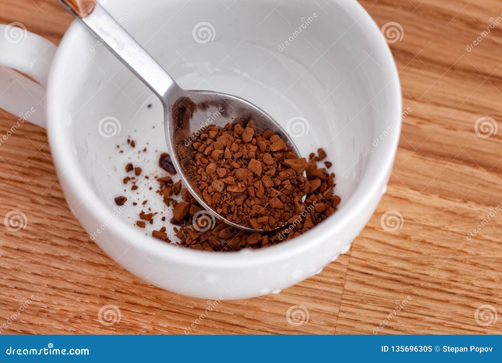 Spoon with Instant Coffee Inside of a Cup Stock Image - Image of spoon ...