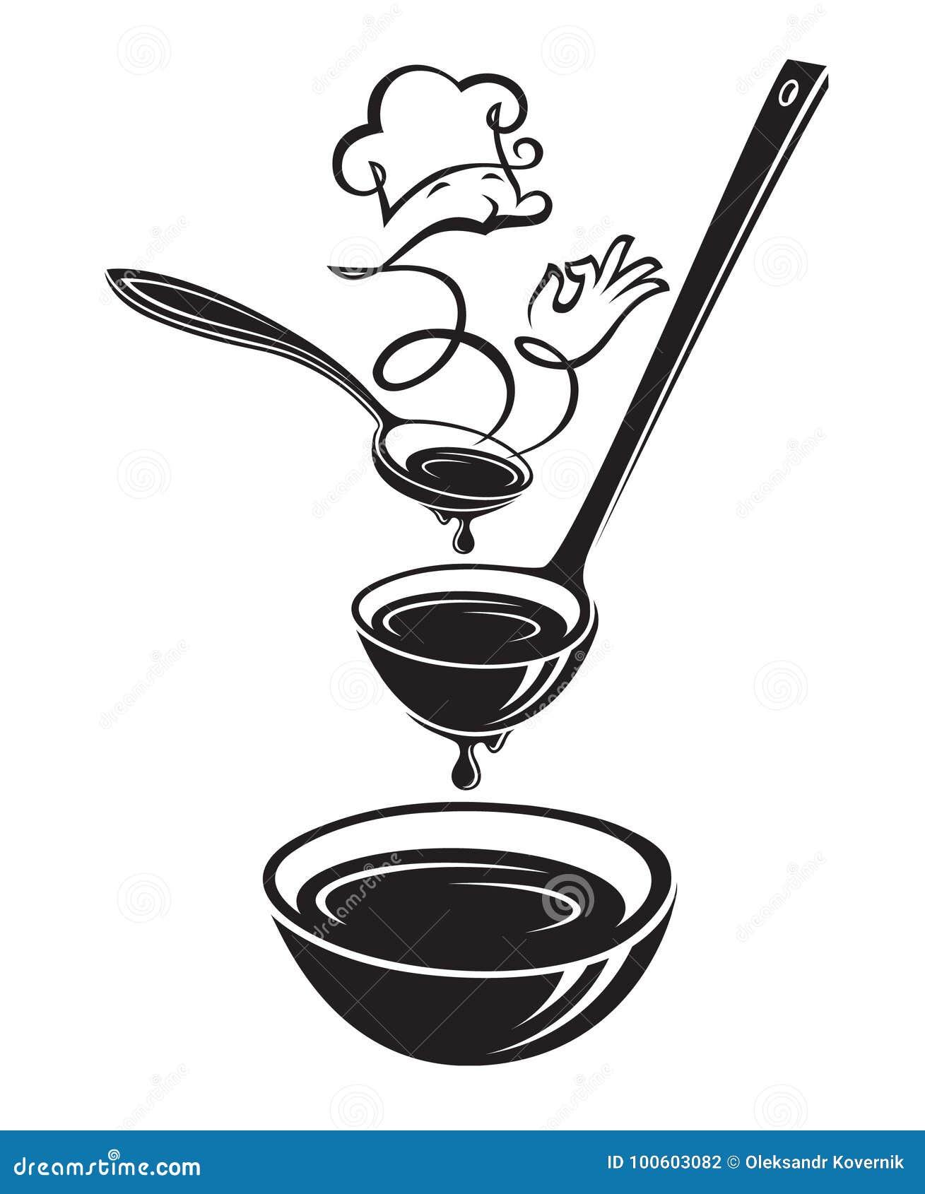 Spoon, Ladle, Plate and Steam Stock Vector - Illustration of spoon ...
