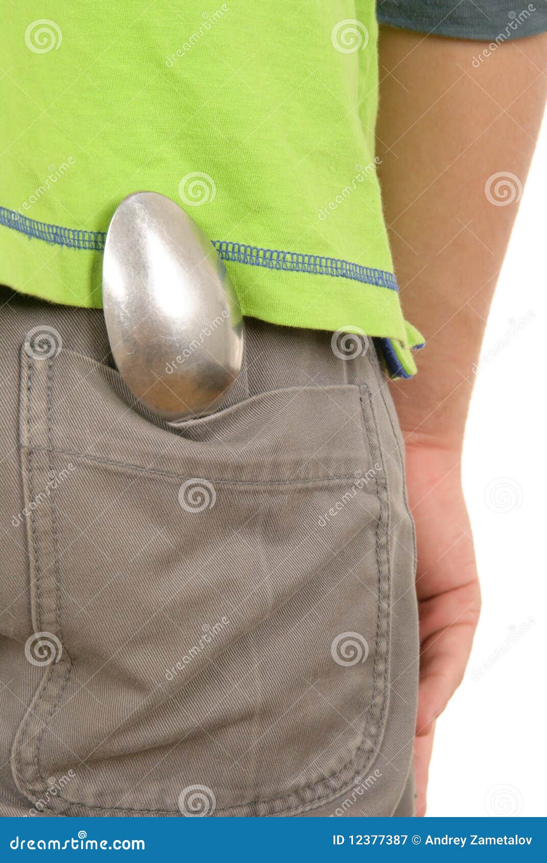 Spoon lies in pocket stock image. Image of tableware - 12377387