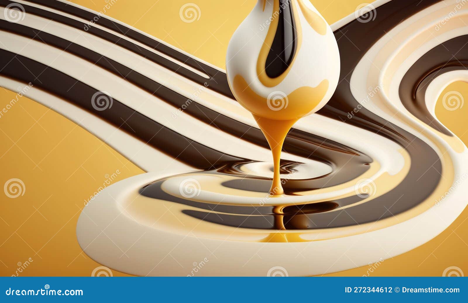 A Spoon with Liquid Pouring Out of it into a Puddl Stock Illustration ...