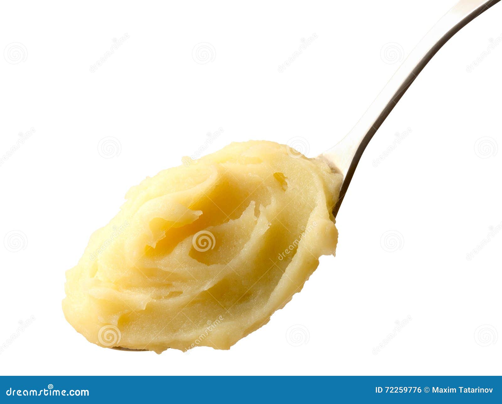 Spoon of Mashed Potato (puree) Stock Photo - Image of closeup, clipping ...