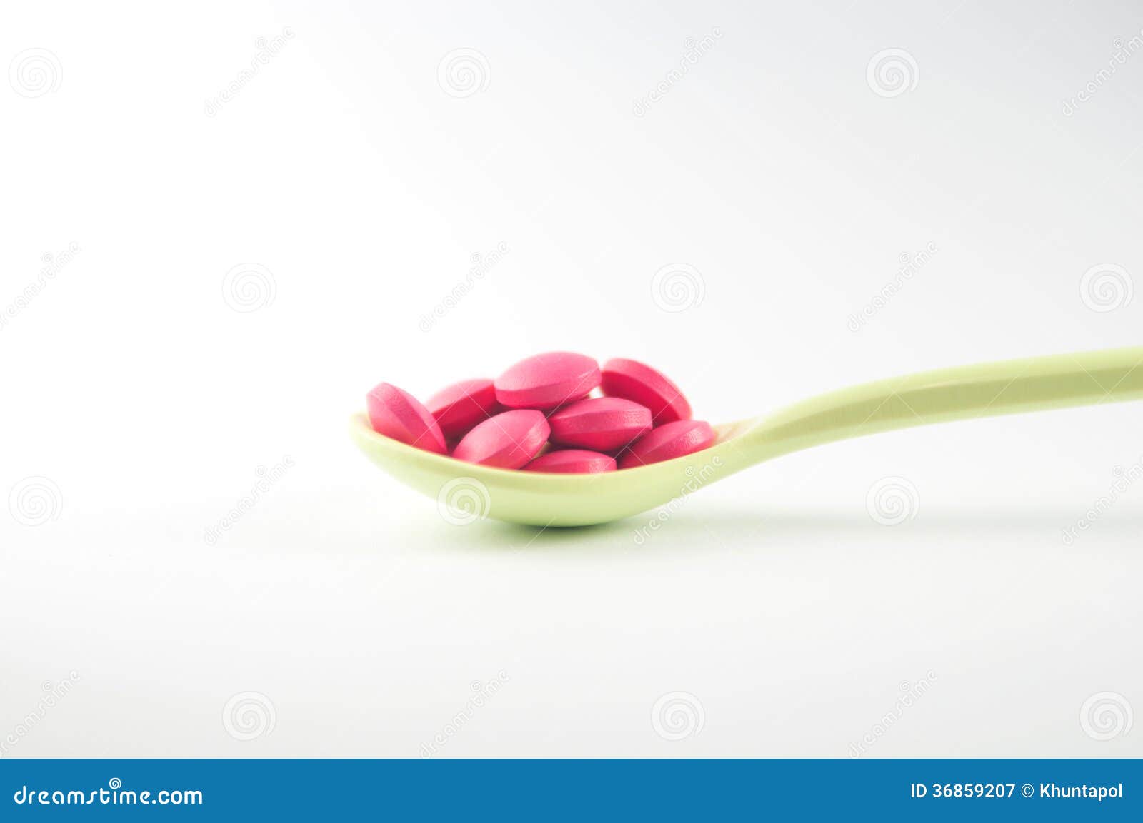 Spoon with medicine tablet stock image. Image of battery - 36859207