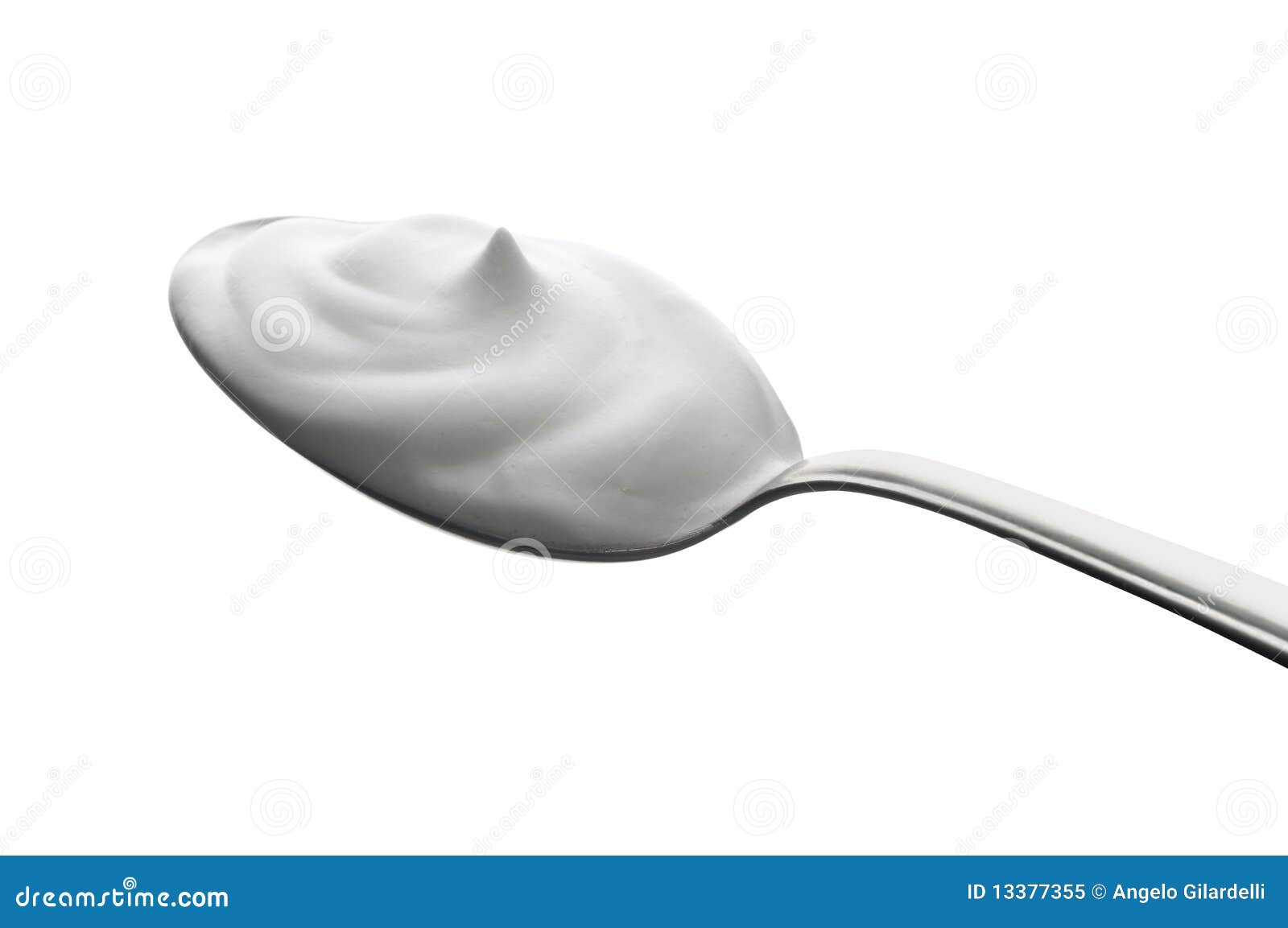 Spoon of milk cream stock image. Image of spoon, sweet - 13377355