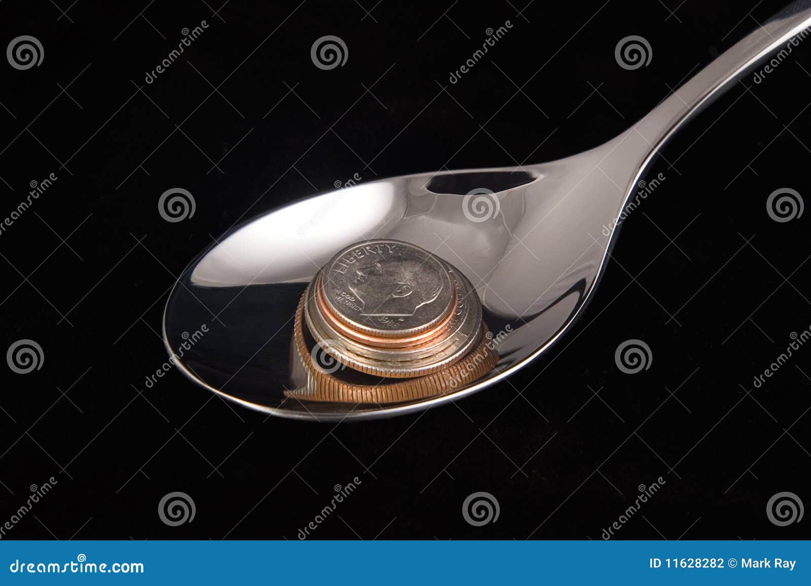 Spoon with Money stock photo. Image of money, hungry - 11628282