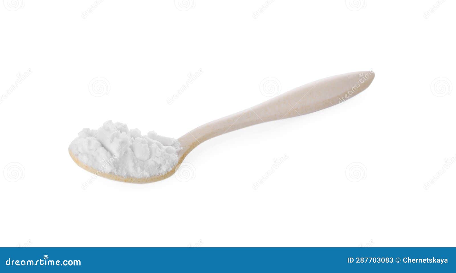 Spoon of Natural Starch Isolated on White Stock Image - Image of recipe ...