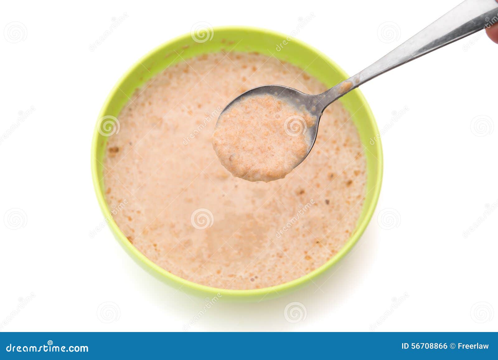 Spoon with oatmeal stock photo. Image of consumption - 56708866