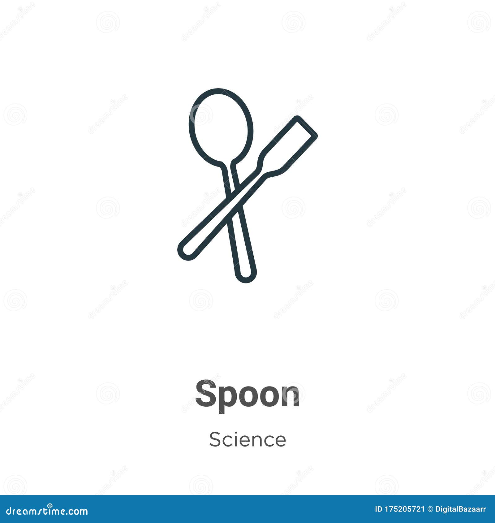 Spoon Outline Vector Icon. Thin Line Black Spoon Icon, Flat Vector ...