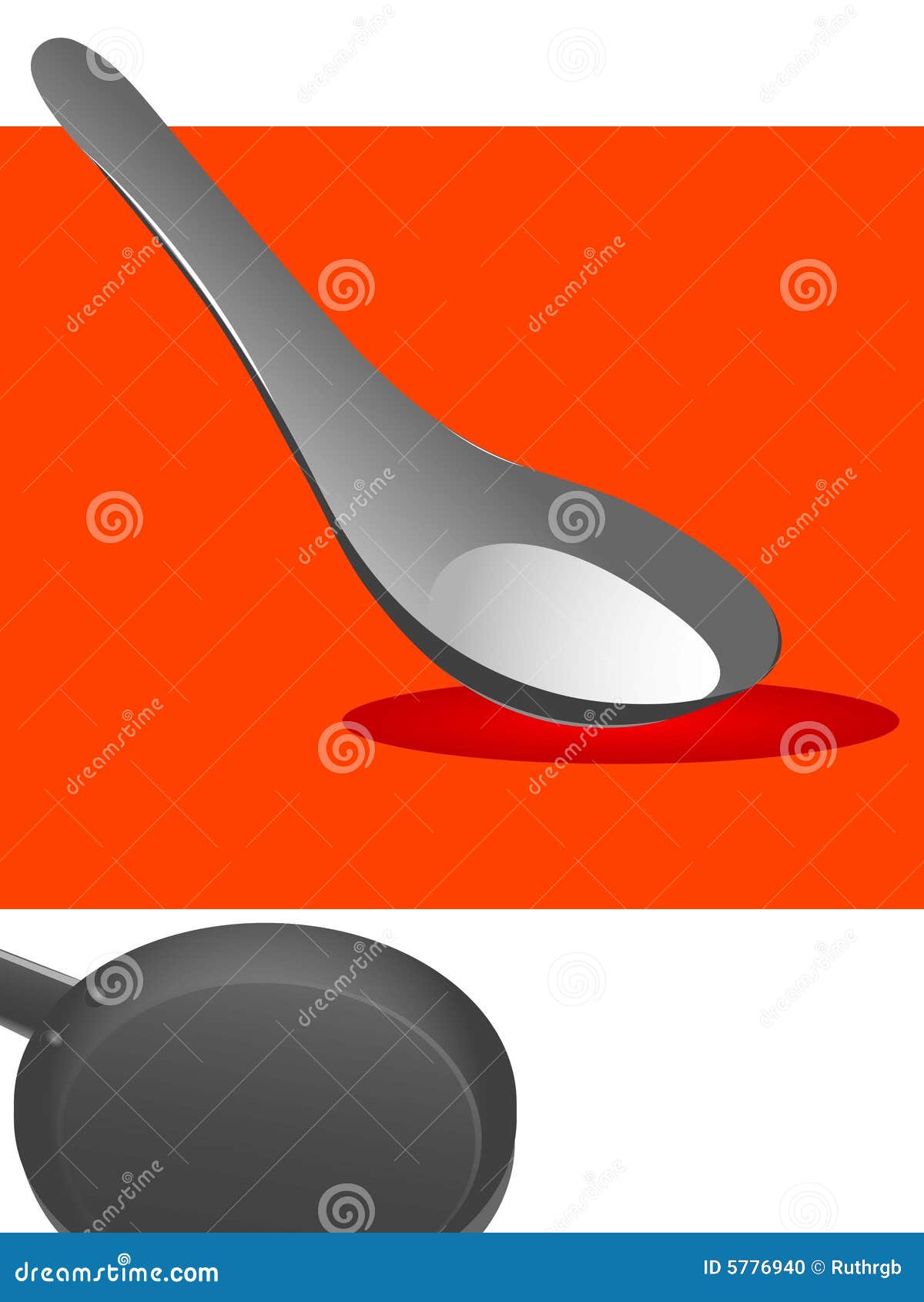 Spoon and pan stock illustration. Illustration of frying - 5776940