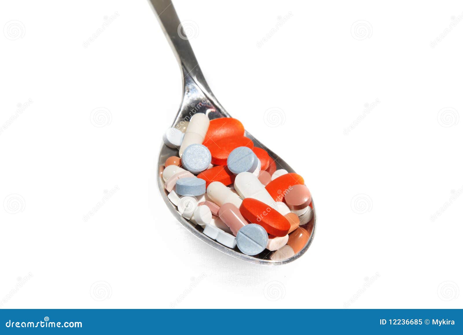 Spoon of pills stock image. Image of healthcare, frame - 12236685