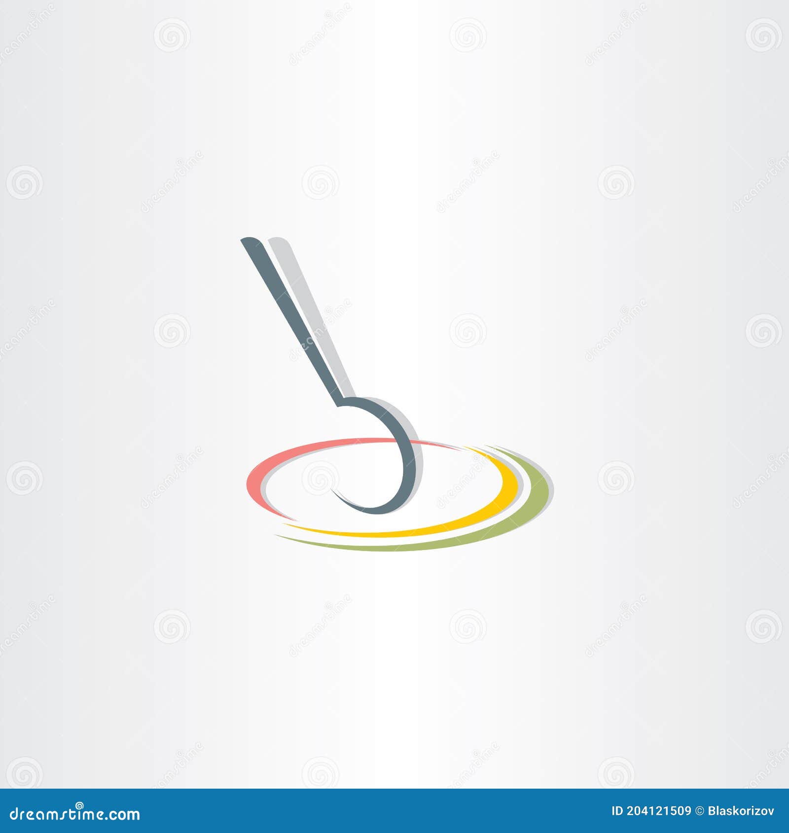 Spoon and Plate Stylized Vector Icon Stock Vector - Illustration of ...