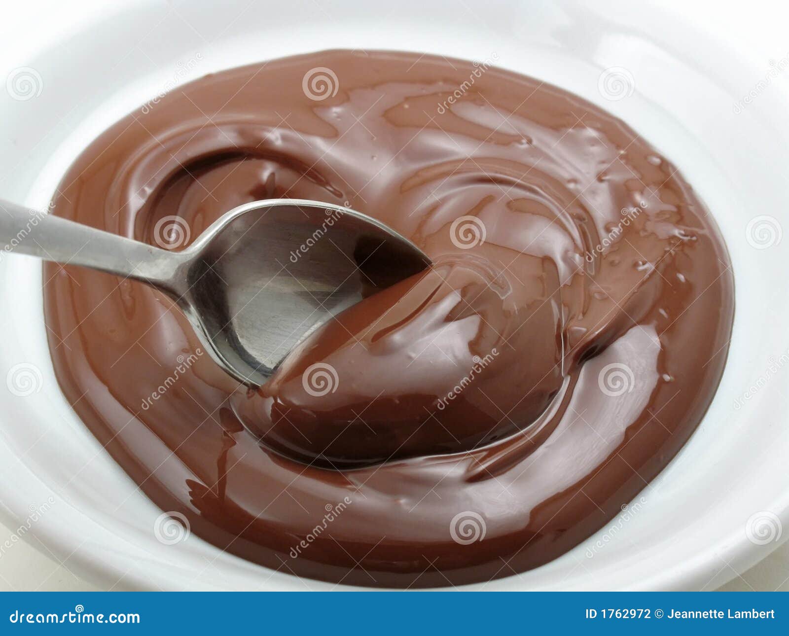Spoon in a Pool of Chocolate Stock Photo - Image of white, chocolate ...