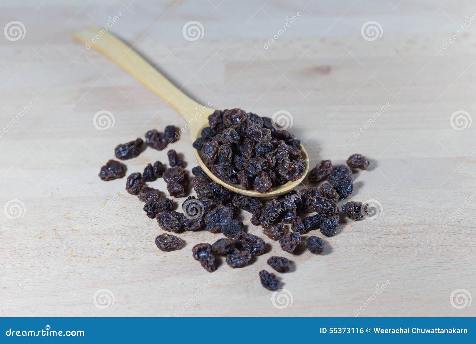 A spoon of raisin stock photo. Image of organic, ingredient - 55373116