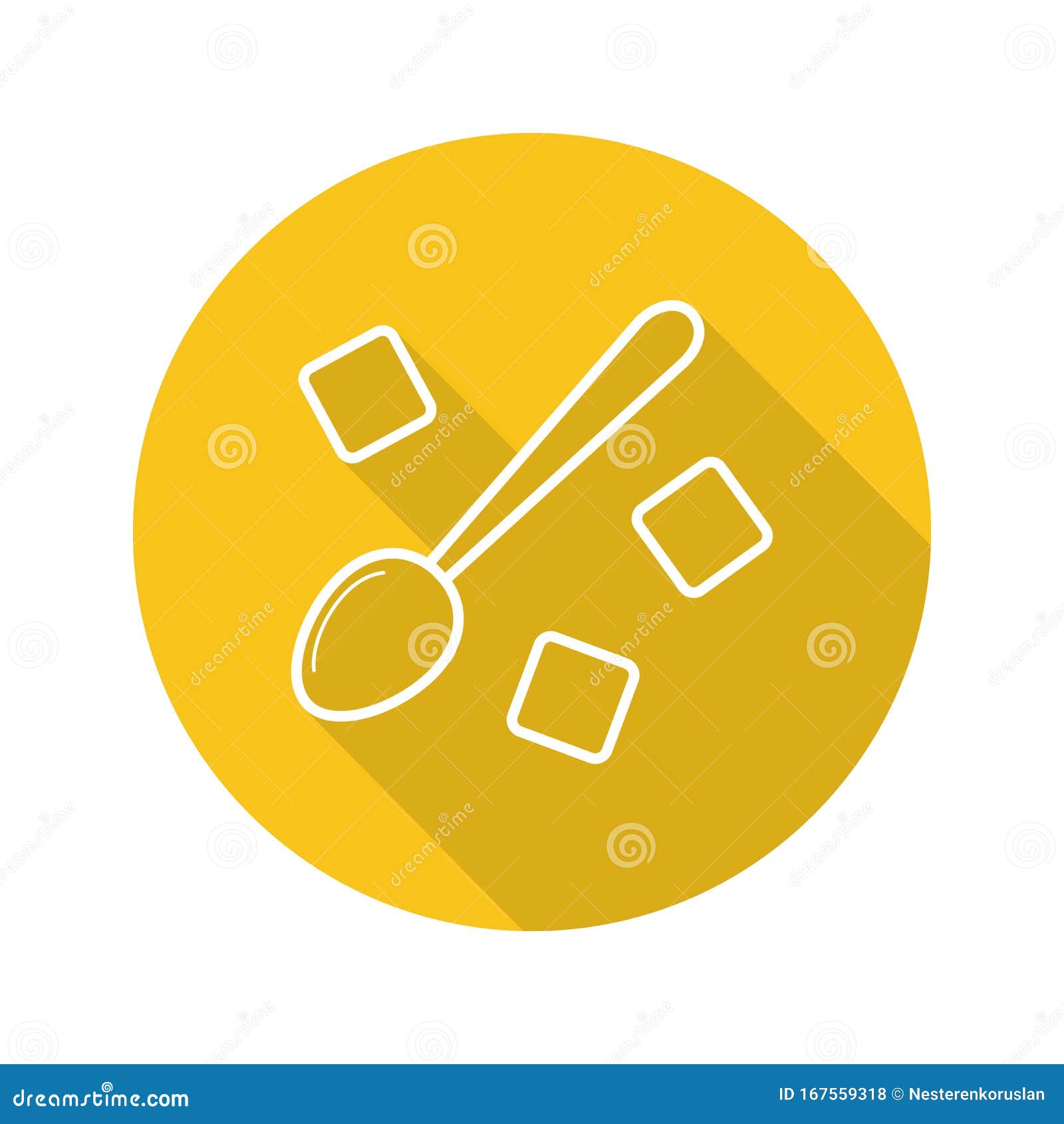 Spoon with Refined Sugar Cubes. Flat Linear Long Shadow Icon Stock ... Spoon with Refined Sugar Cubes. Flat Linear Long Shadow Icon Stock ...