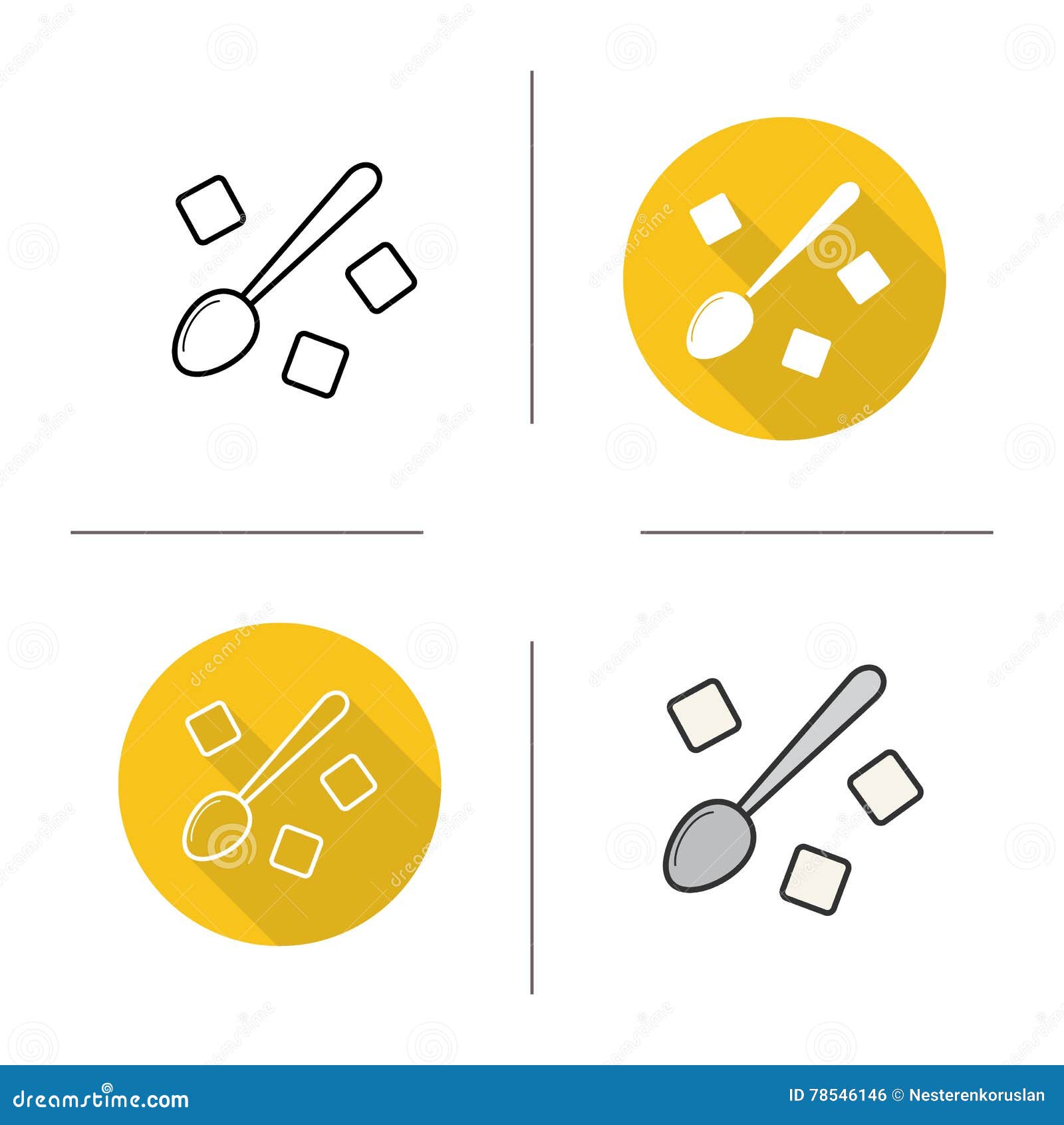 Spoon With Refined Sugar Cubes Linear Icon. Lump Sugar With Teaspoon ... Spoon With Refined Sugar Cubes Linear Icon. Lump Sugar With Teaspoon ...