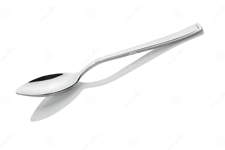 Spoon with Reflection Isolated Stock Photo - Image of copy, dishware ...