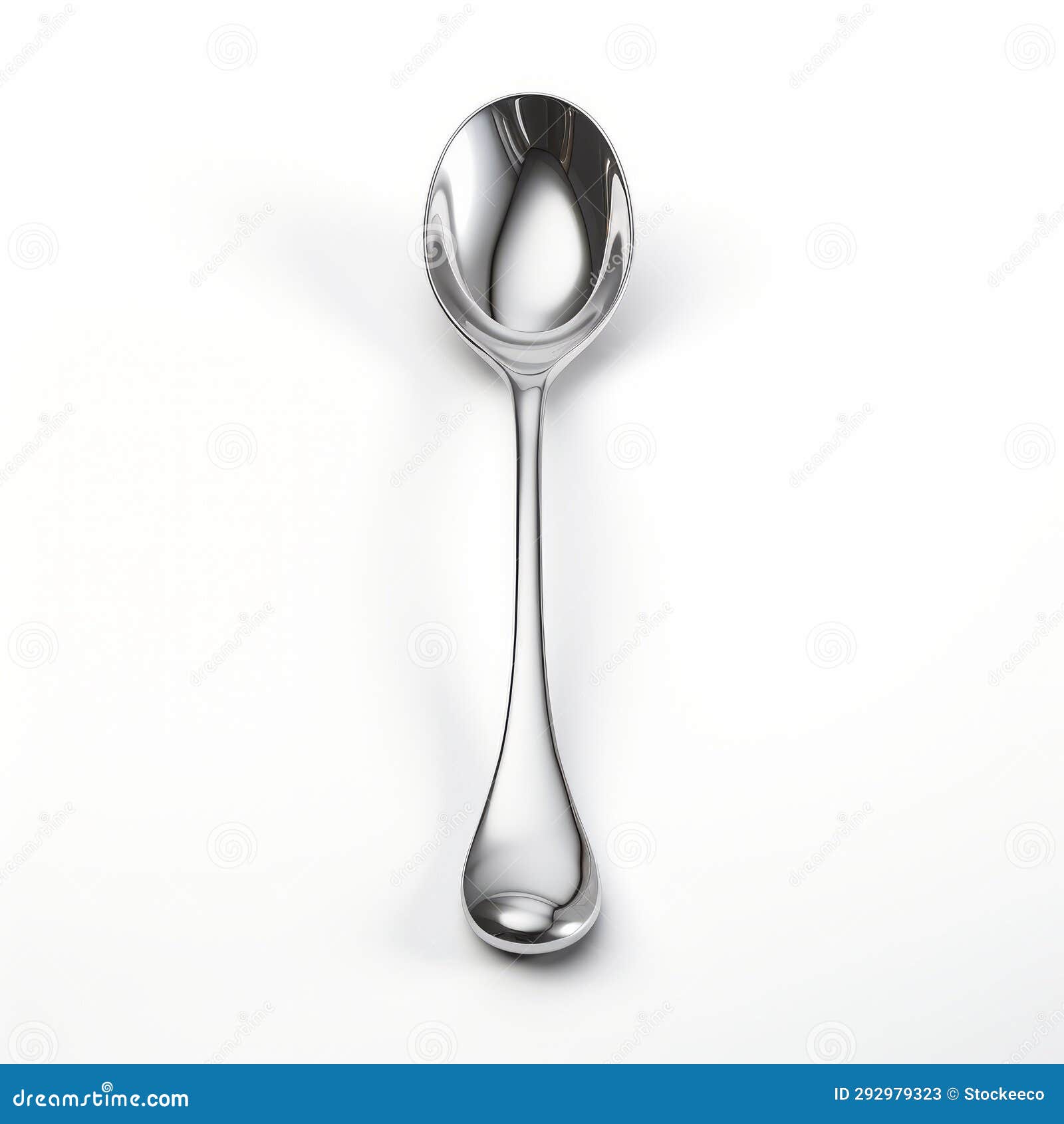 Hyperrealistic Silver Spoon Render on White Background Stock ...