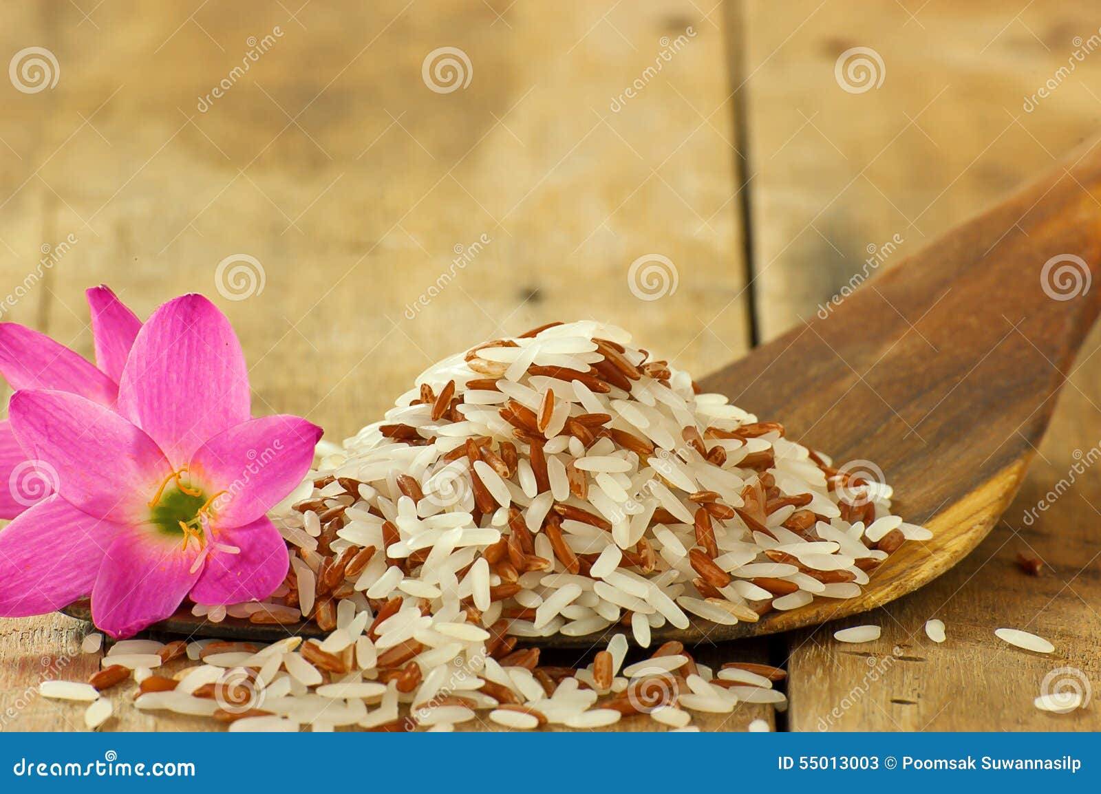 Spoon rice mixture on rice stock image. Image of eating - 55013003