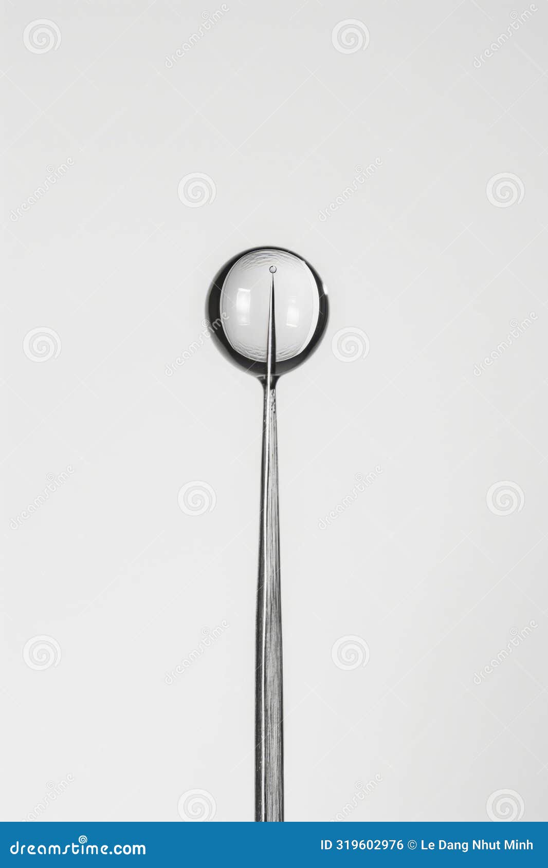 A Spoon with a Sharp Point is Shown in a Black and White Photo Stock ...
