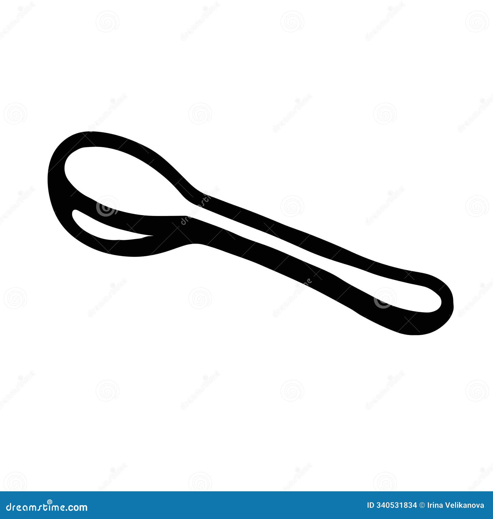 Spoon Vector Silhouette, Side View on White Background. Vector ...