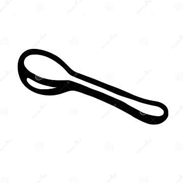 Spoon Vector Silhouette, Side View on White Background. Vector ...