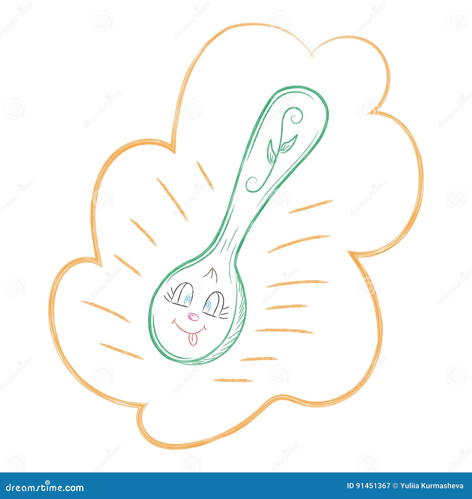 Spoon stock vector. Illustration of smiling, smile, spoon - 91451367