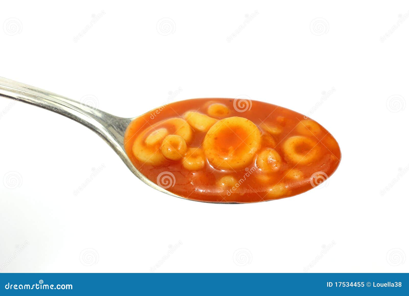 Spoon Spaghetti Rings Up Close Stock Image - Image of tomato, pasta ...