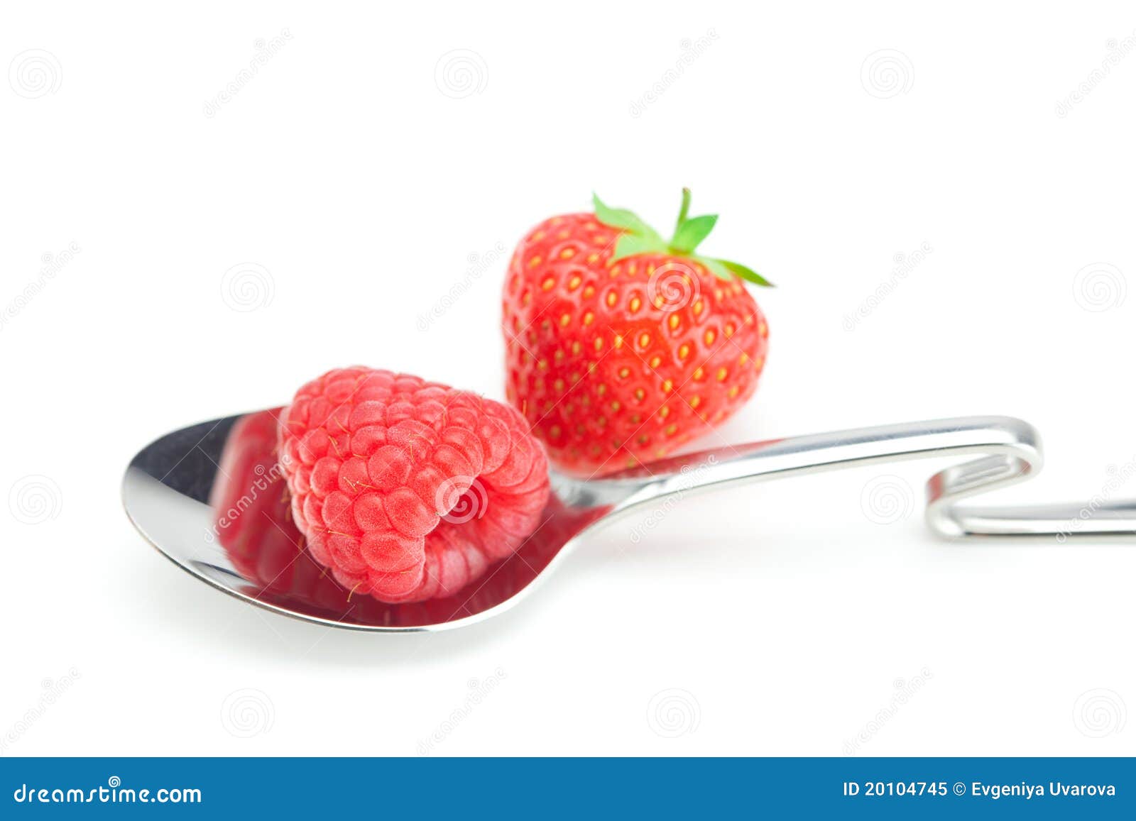 Spoon, Strawberries and Raspberries Stock Image - Image of apricot ...