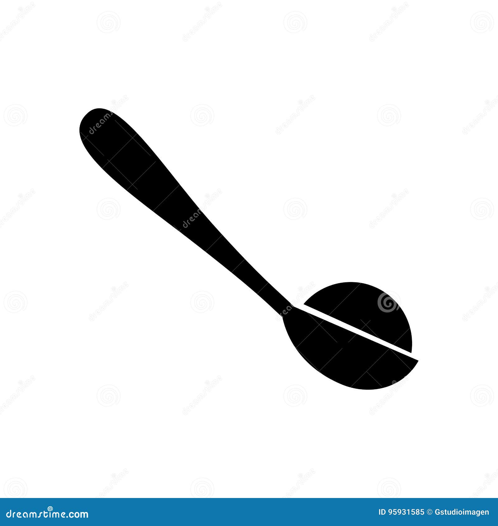 Spoon with sugar powder stock vector. Illustration of baking - 95931585