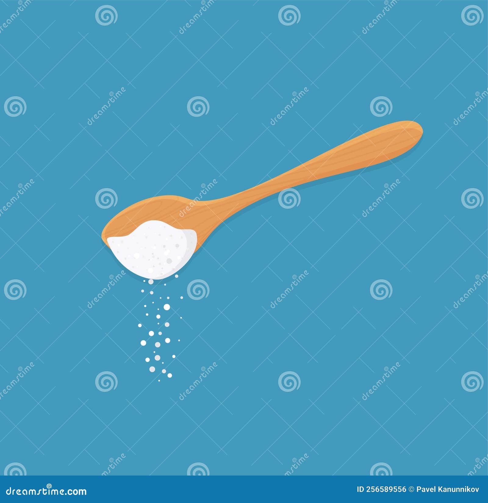 Spoon with Sugar Salt Icon. Teaspoon Side View Powder for Tea or Coffee ...