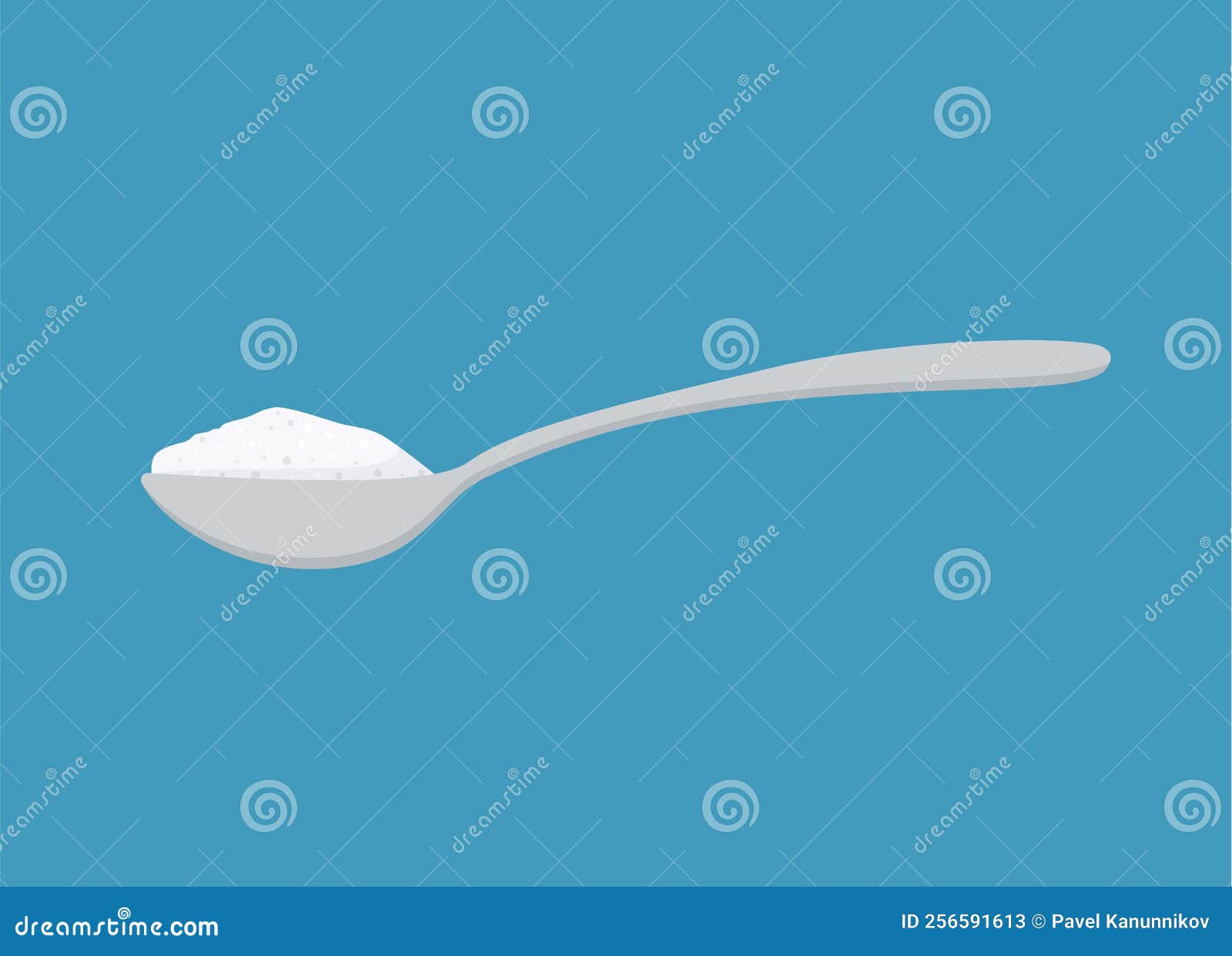 Spoon with Sugar Salt Icon. Teaspoon Side View Powder for Tea or Coffee ...