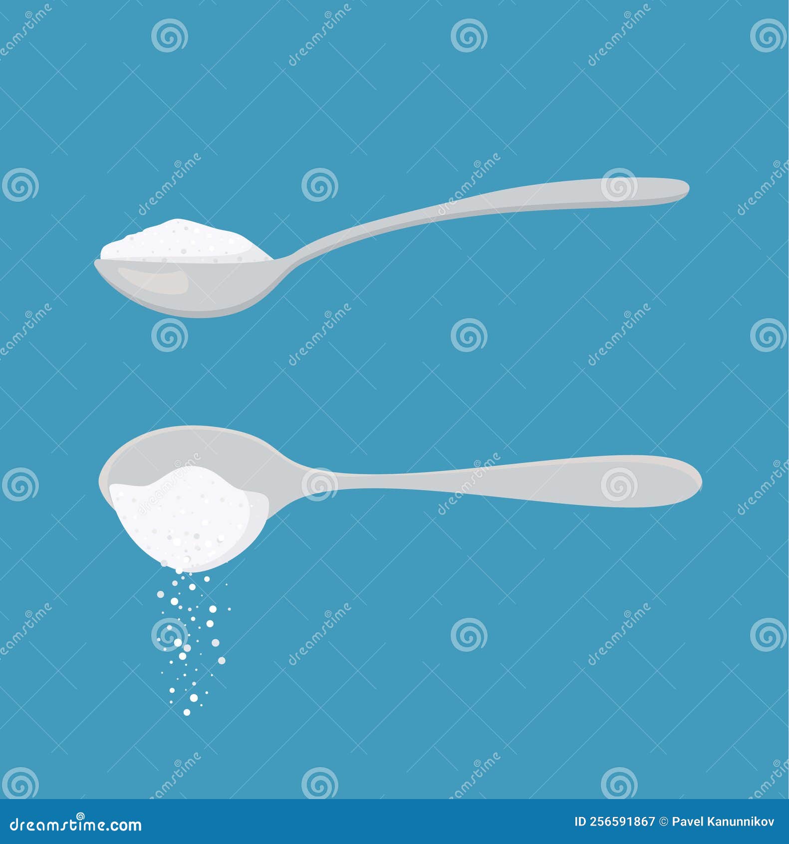 Spoon with Sugar Salt Icon. Teaspoon Side View Powder for Tea or Coffee ...