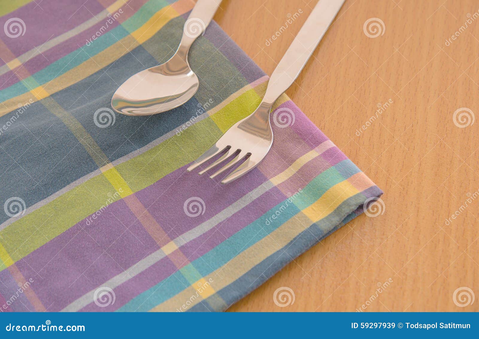 Spoon in table dinner stock image. Image of spoonandfork - 59297939