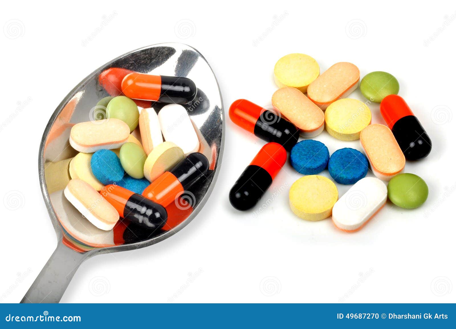 Spoon and tablet stock photo. Image of medizin, drug - 49687270