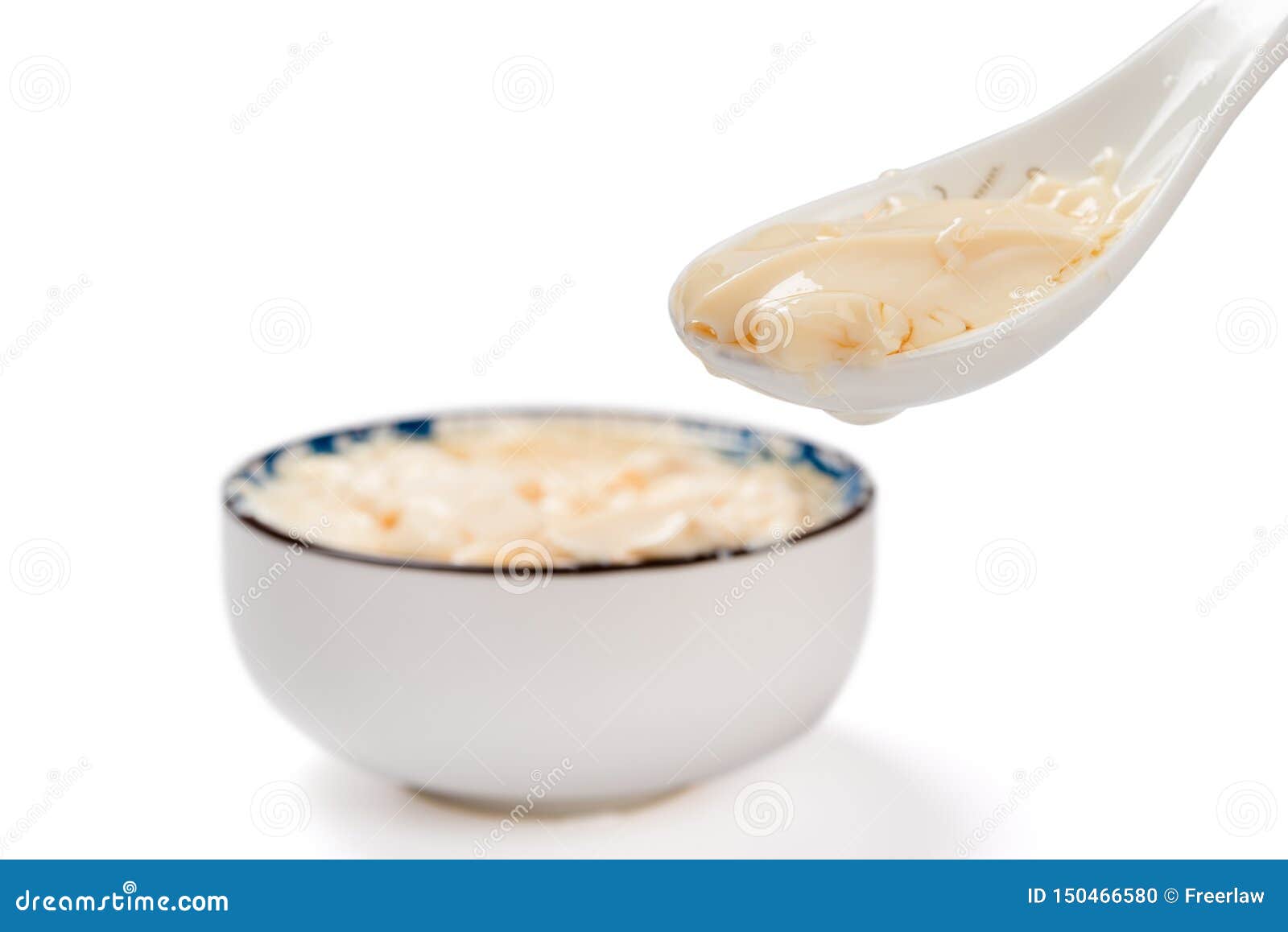 Spoon Taking Out Bean Curd Jelly Clipping Path Stock Photo - Image of ...