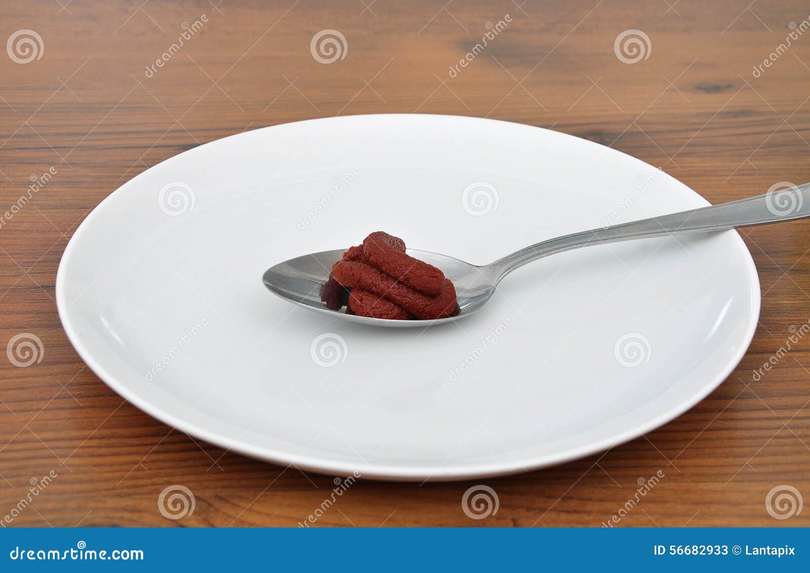 Spoon with tomato puree stock image. Image of rural, wooden - 56682933