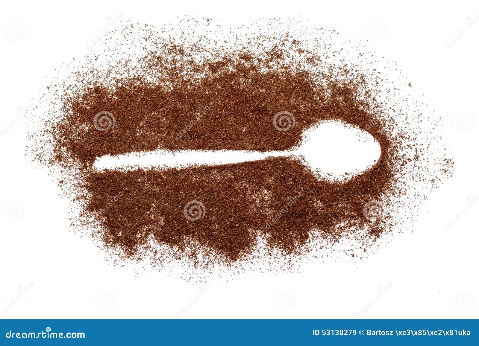 Spoon Trace in Ground Coffee Stock Image - Image of drink, fresh: 53130279