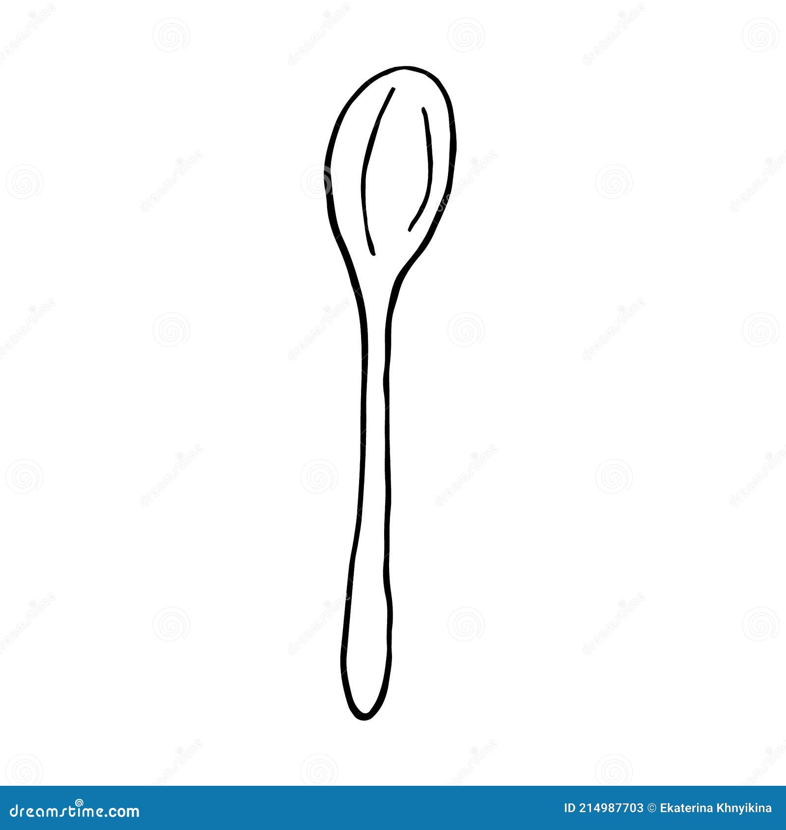 Spoon, Vector Illustration, Hand Drawing, Sketch Stock Vector ...