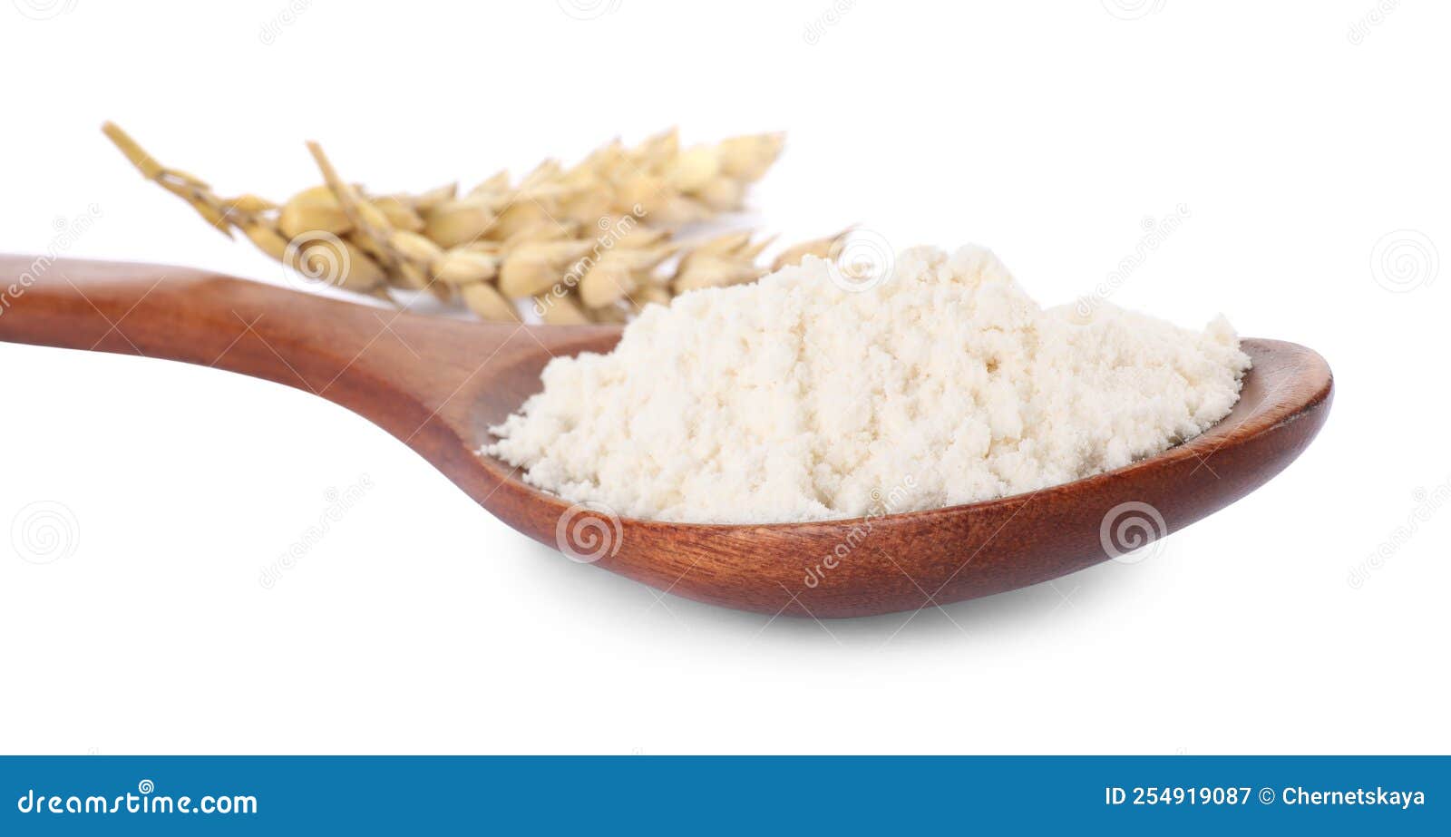 Spoon of Wheat Flour Isolated on White Stock Image - Image of food ...