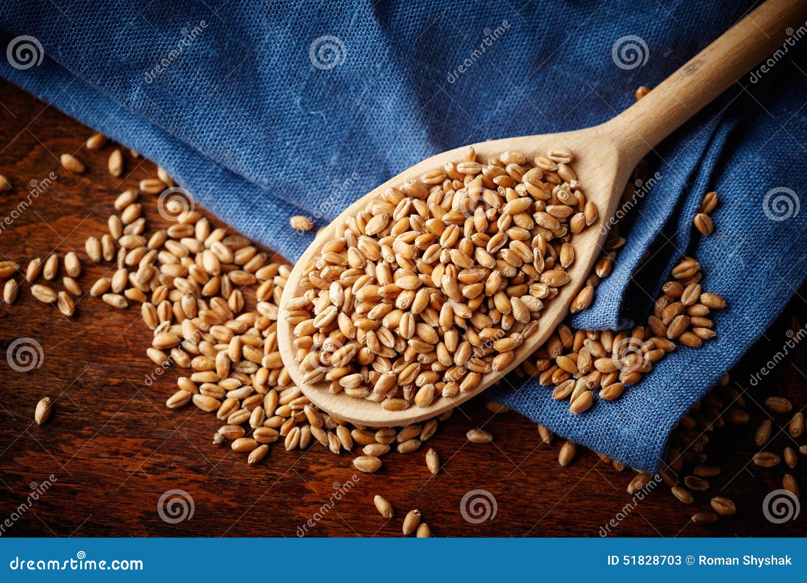 Spoon with Whole Wheat Grains Stock Image - Image of brown, products ...